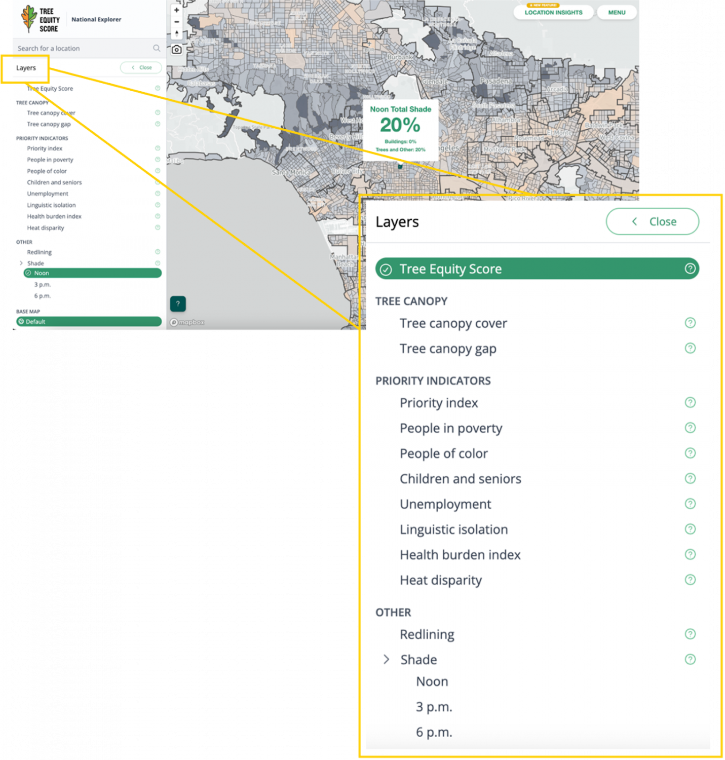 How to Use the Shade Data Map in Tree Equity Score | UCLA Luskin Center ...
